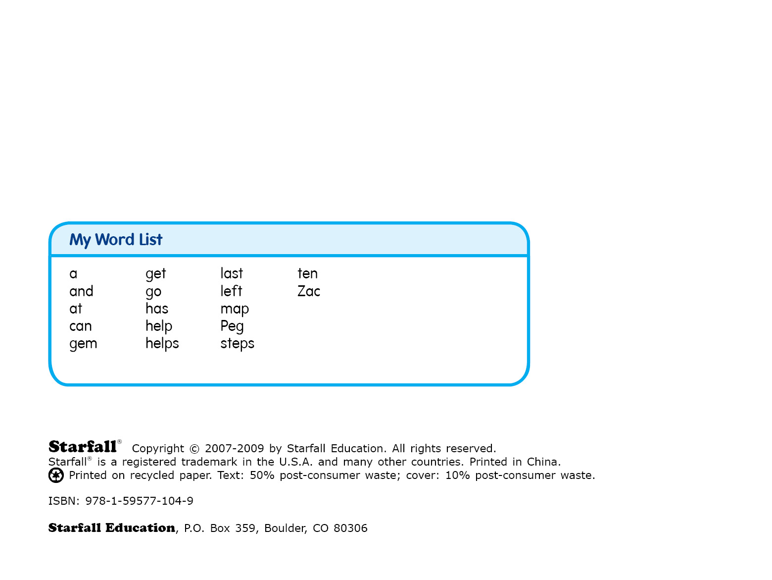 Decodable Books - Starfall | Parent-Teacher Center