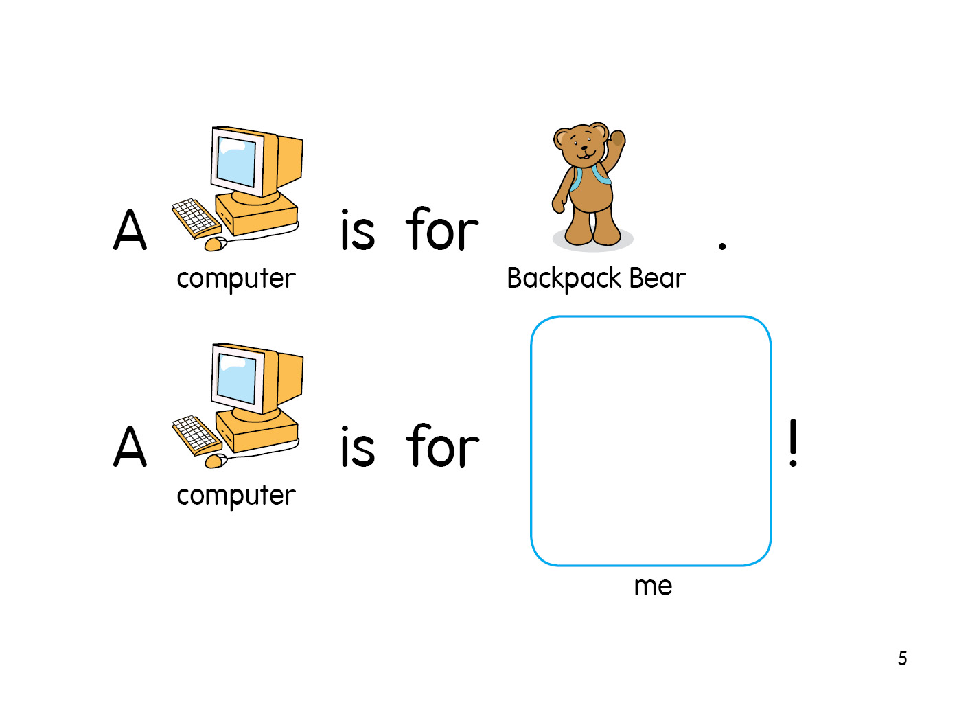 Backpack Bear's Books (Pre-decodable) - Starfall | Parent-Teacher Center