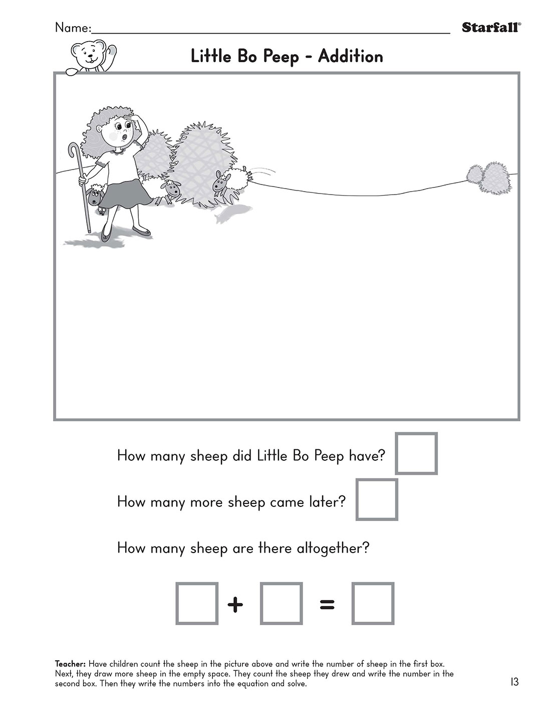 Math Workbook 2 - Starfall | Parent-Teacher Center