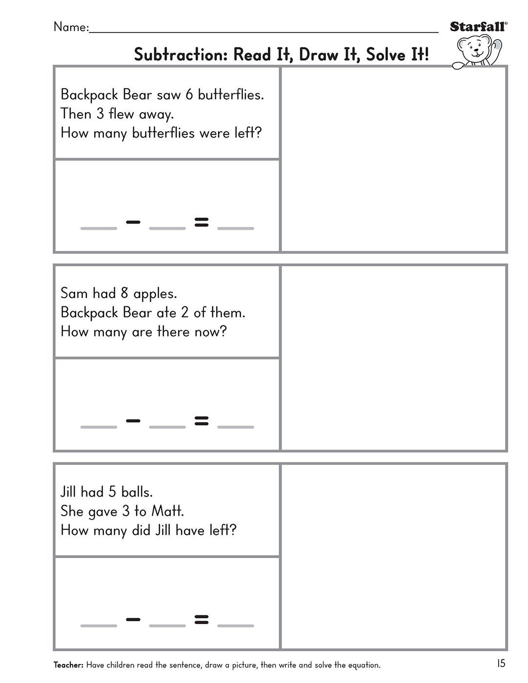 Math Workbook 2 - Starfall | Parent-Teacher Center