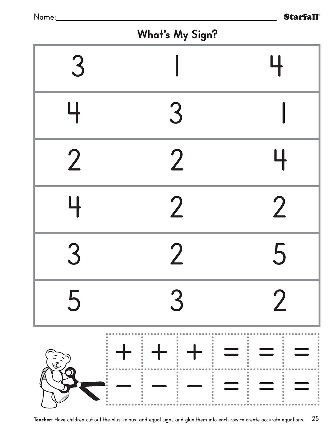 Math Workbook 2 - Starfall | Parent-Teacher Center