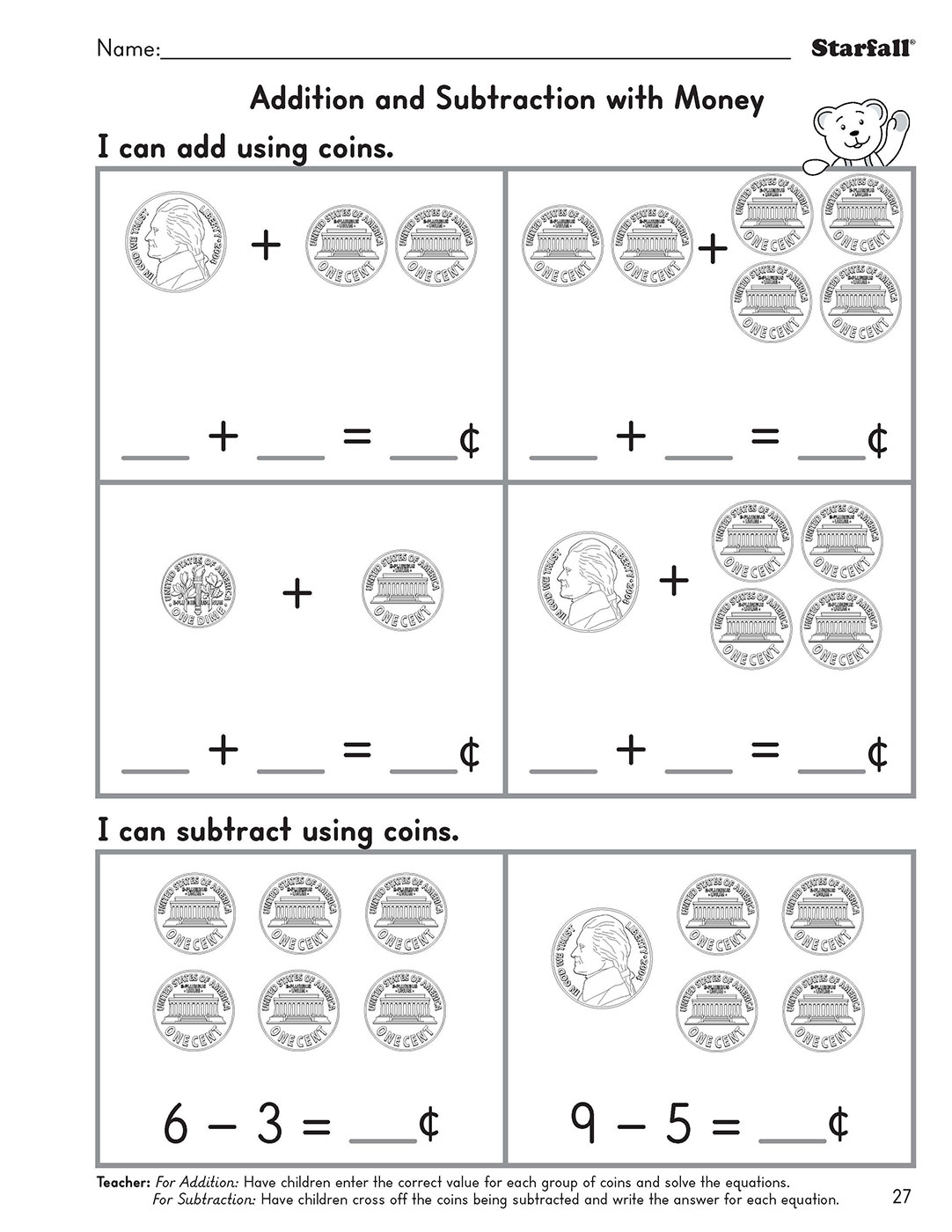 Math Workbook 2 - Starfall | Parent-Teacher Center