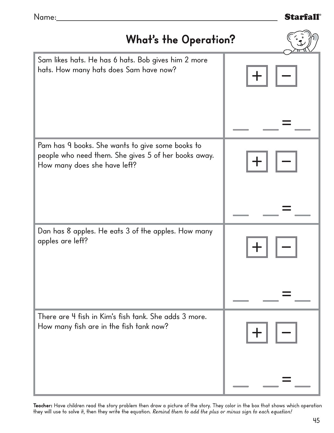 Math Workbook 2 - Starfall | Parent-Teacher Center