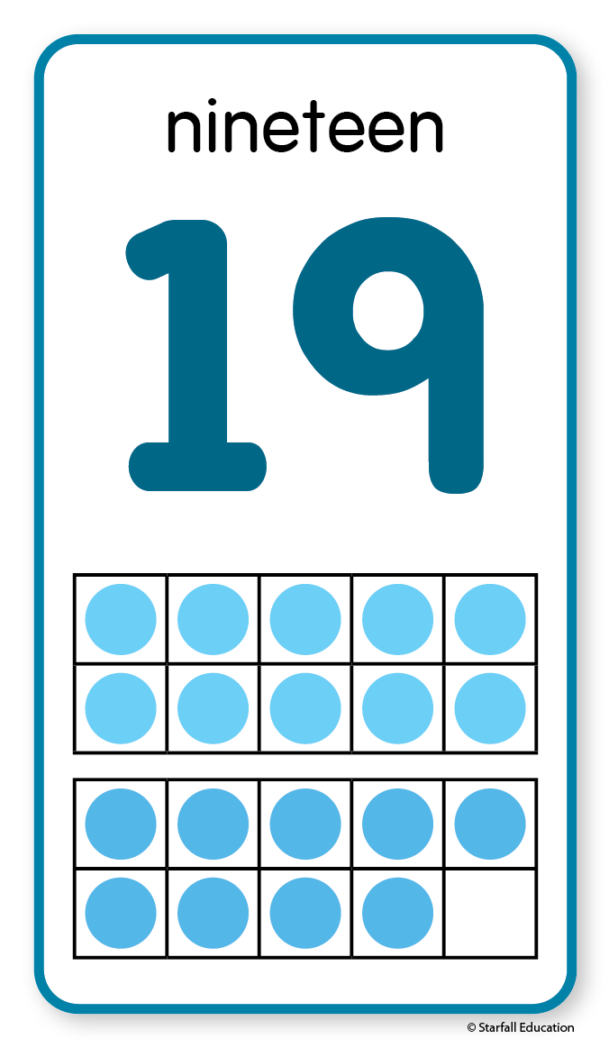 Number Poster & Cards - Starfall | Parent-Teacher Center